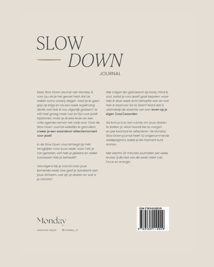 Monday Slow Down Journal • monday